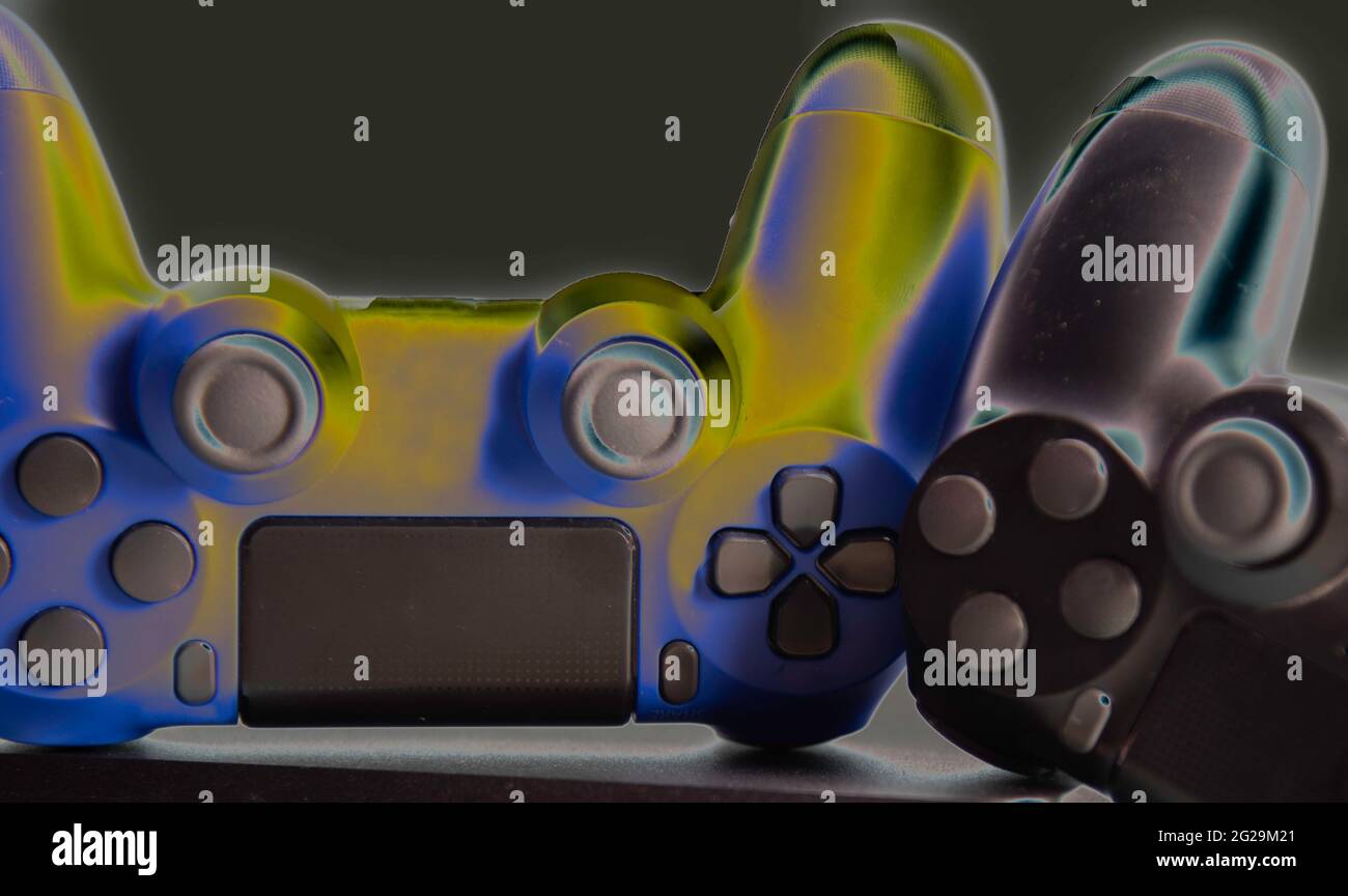 Modern and wireless electronic game controllers. Video game control ...