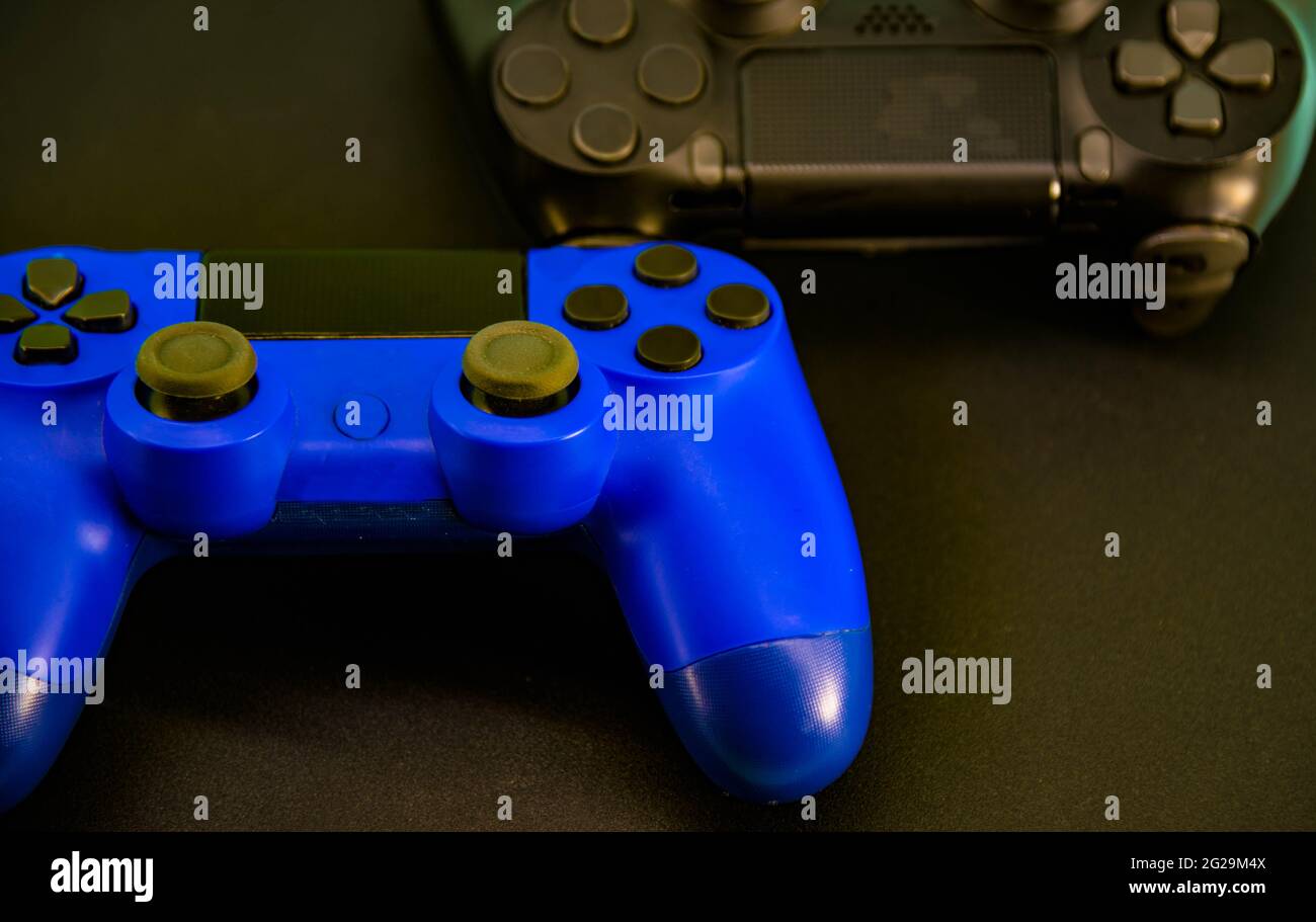 Modern and wireless electronic game controllers. Video game control ...