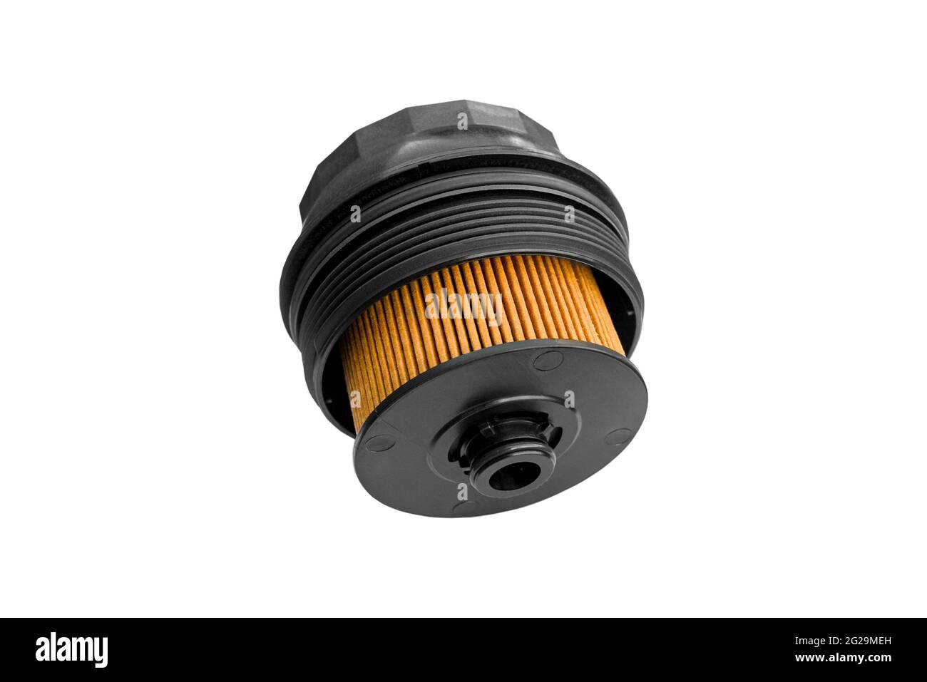 Car engine oil filter on a white background Stock Photo - Alamy
