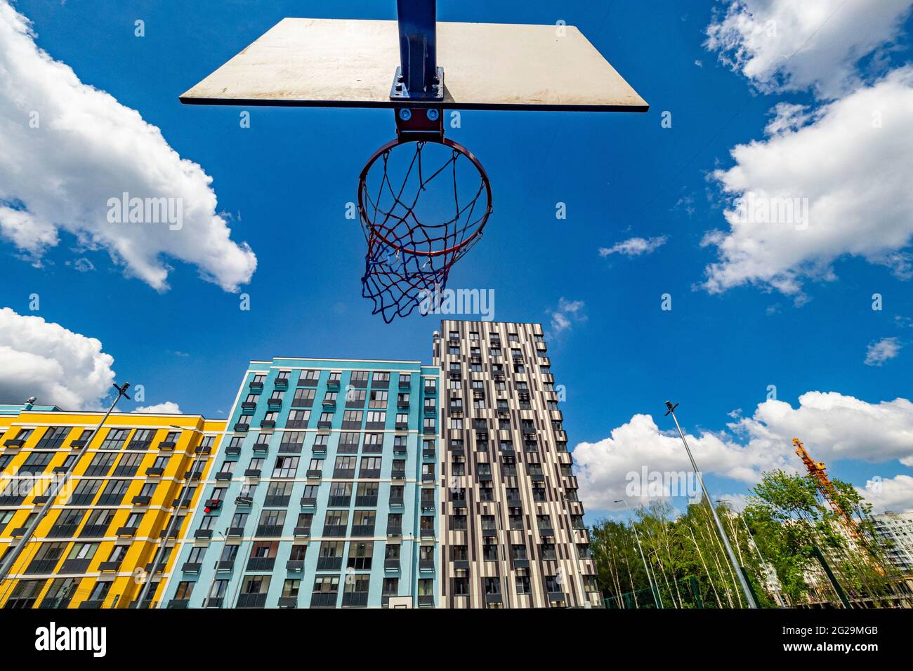 Russia, Moscow. New apartment buildings under construction Stock Photo ...