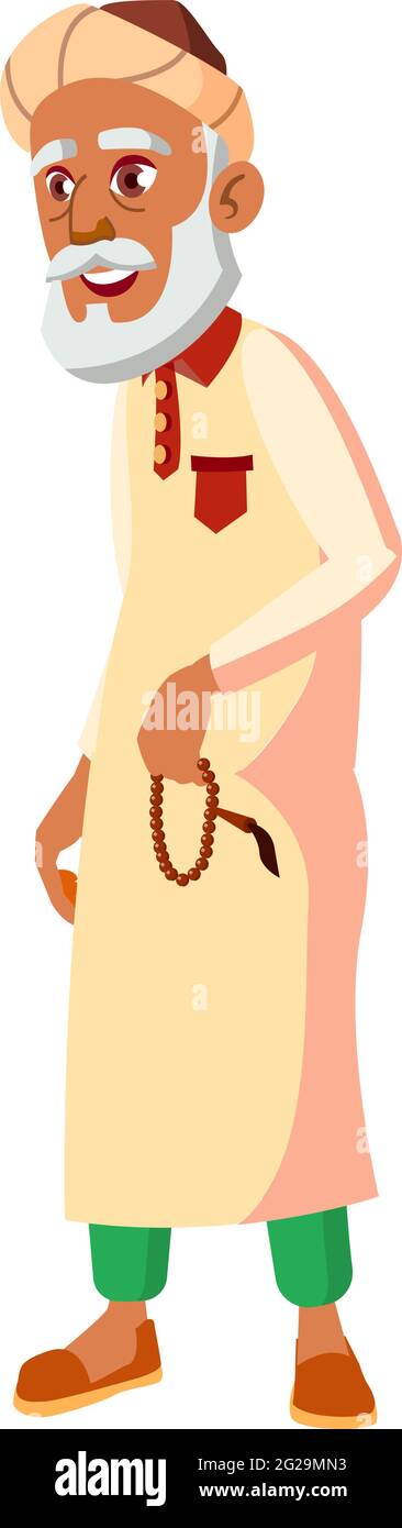 smiling muslim man in mosque cartoon vector Stock Vector Image & Art ...