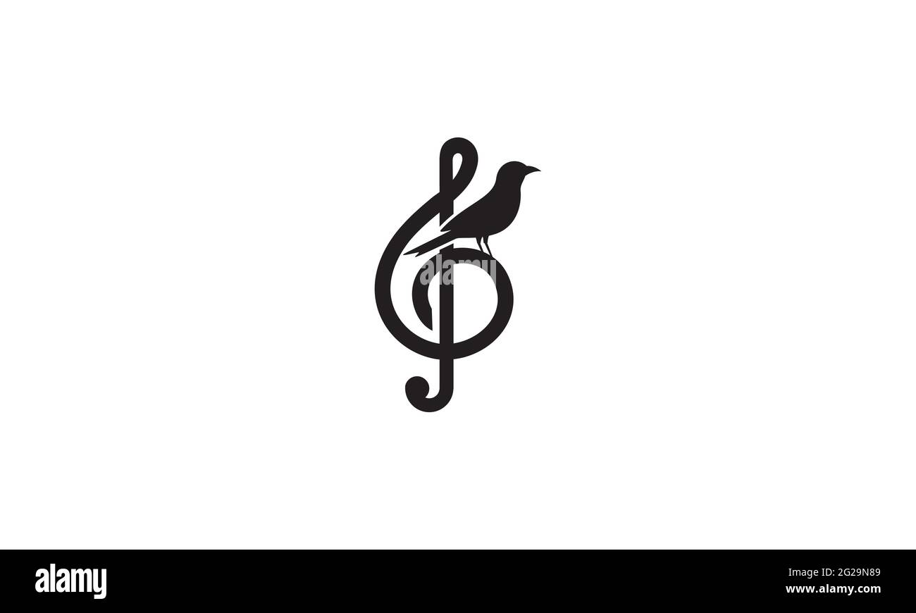 notes music and bird logo vector icon illustration design Stock Vector ...