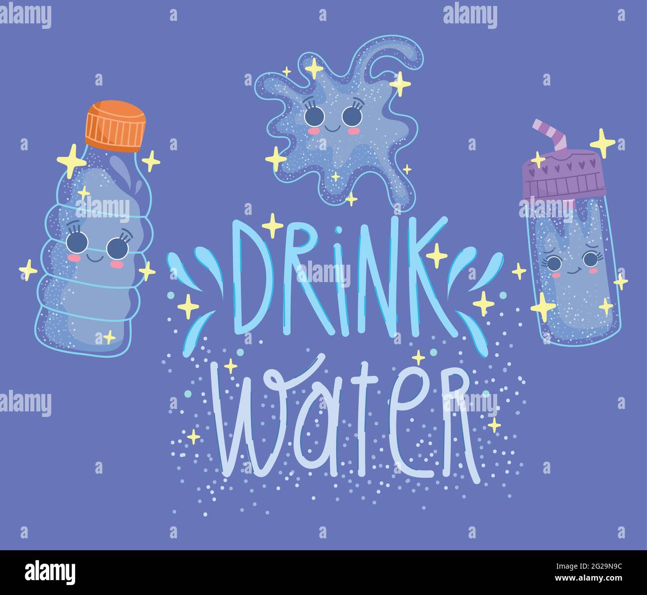 drink water cartoon Stock Vector Image & Art - Alamy