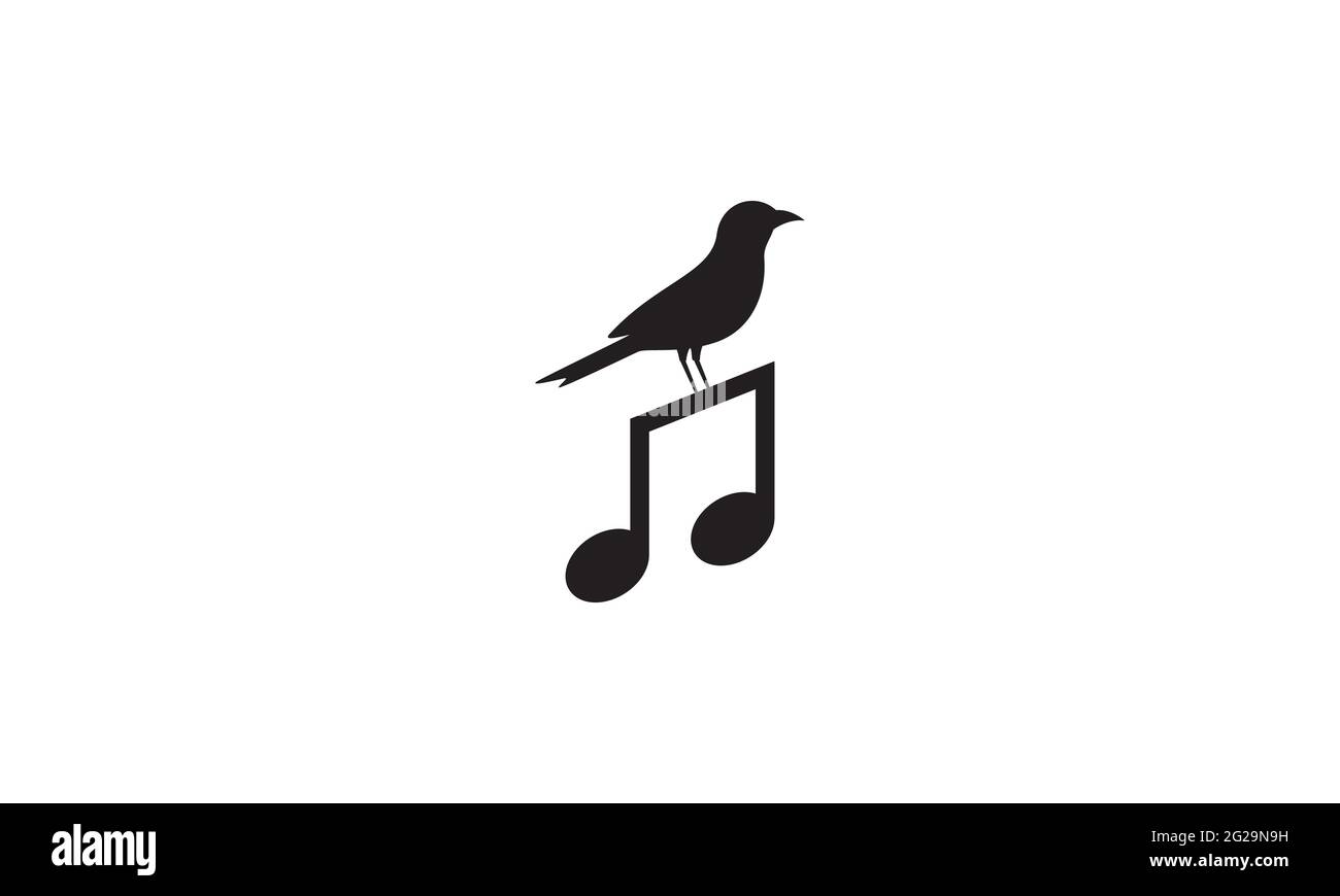 notes music and bird logo vector icon illustration design Stock Vector ...