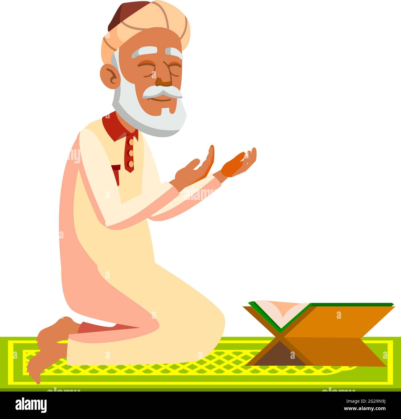 Cartoon Person Praying Islam