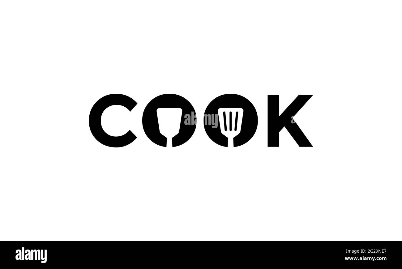 letter cook with spatula logo vector icon illustration design Stock ...