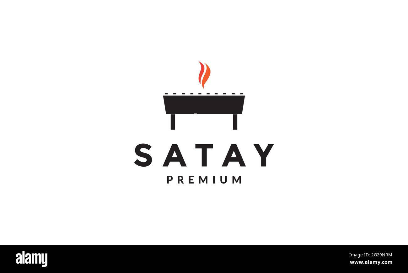 satay grill logo vector icon illustration design Stock Vector Image ...