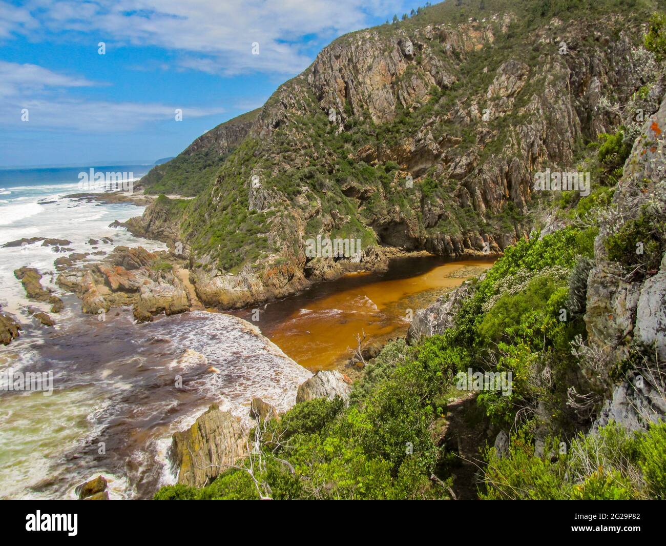 The Bloukrans River mouth where it exits the narrow ravine into the ...