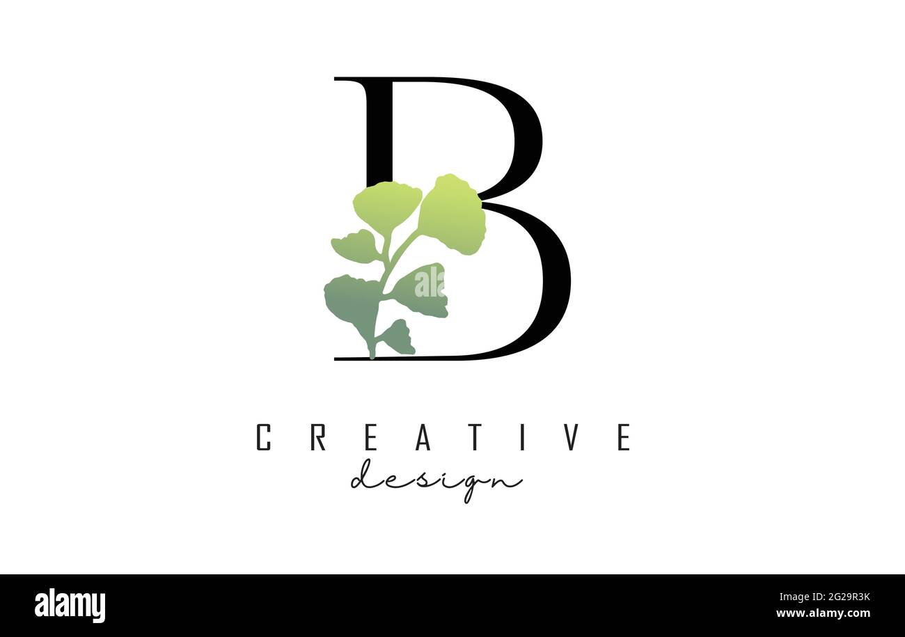 Letter b botanical logo hi-res stock photography and images - Alamy