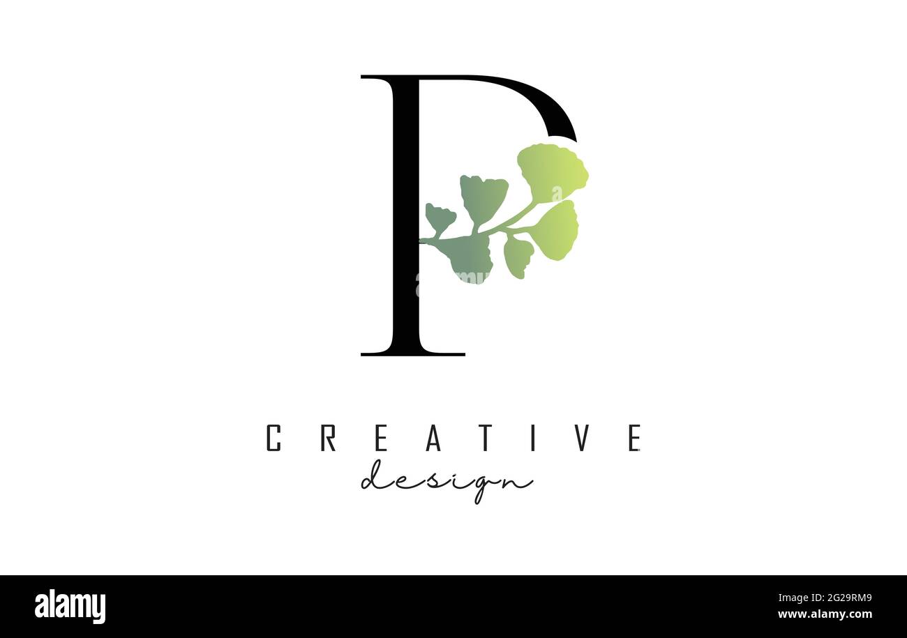 Letter p botanical logo hi-res stock photography and images - Alamy
