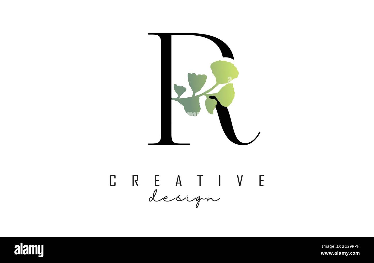 Letter r botanical logo hi-res stock photography and images - Alamy