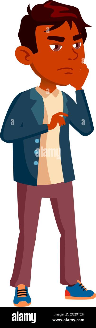 shocked boy holding hand on face cartoon vector Stock Vector Image ...