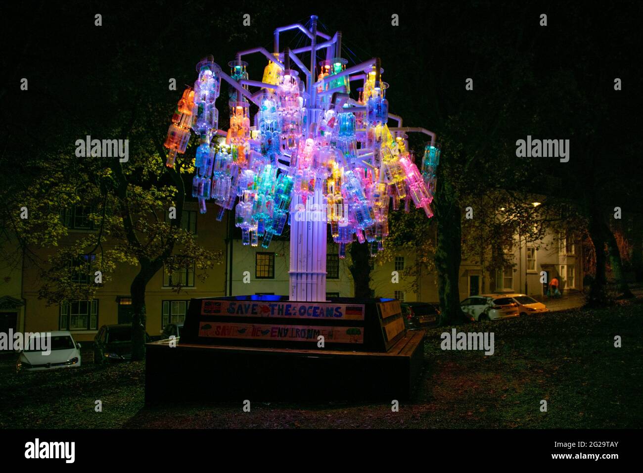 Durham Lumiere Light Show in city Centre, Durham, United Kingdom Stock ...