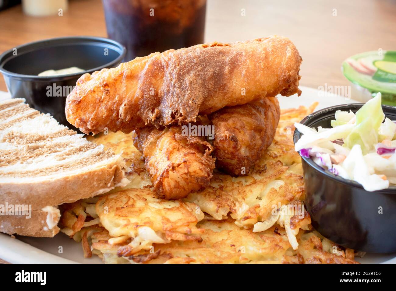A traditional Wisconsin friday night fish fry from a diner including ...