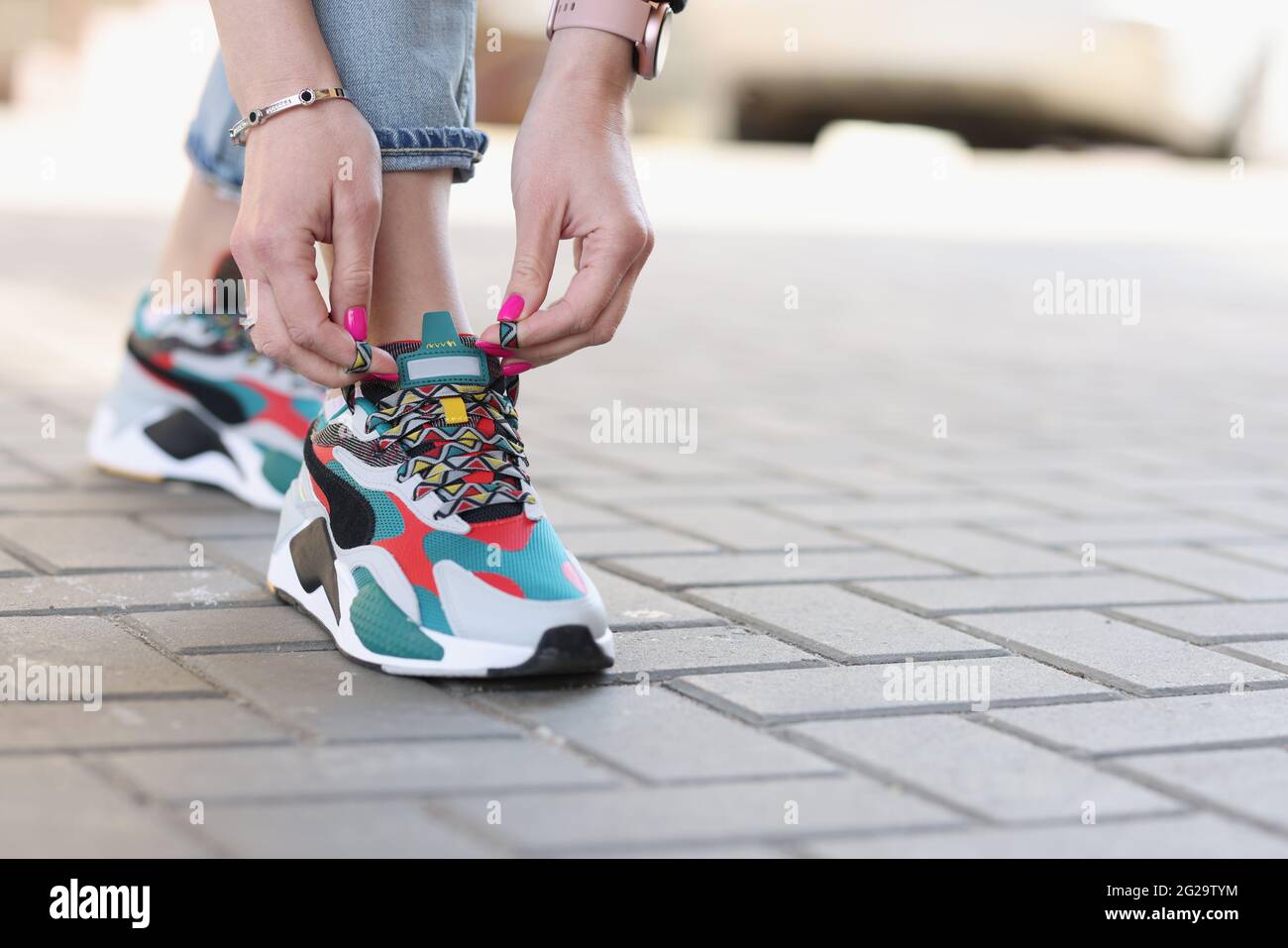 Lady colour shoes hi-res stock photography and images - Alamy