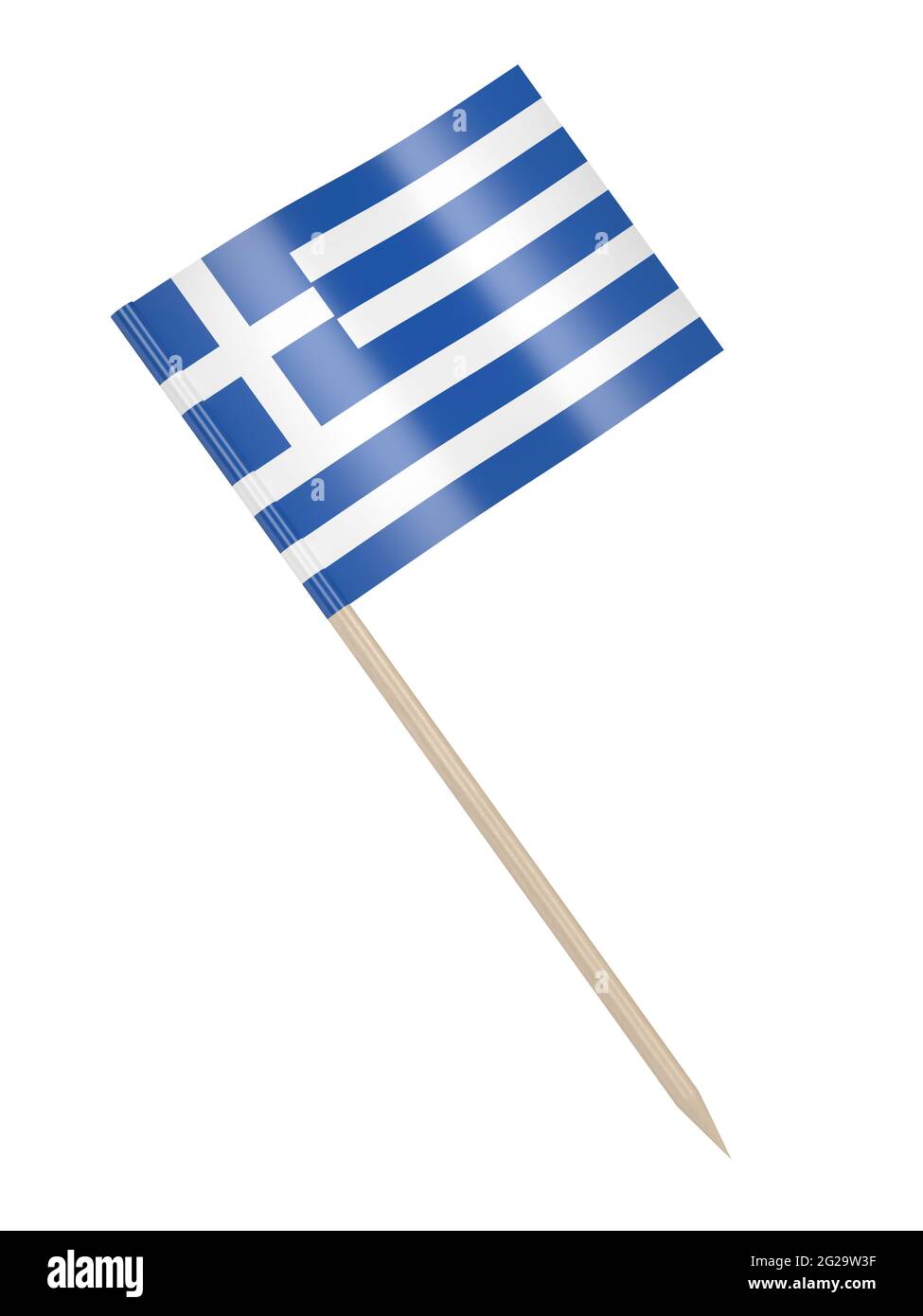 Greek flag toothpick isolated on white background Stock Photo - Alamy