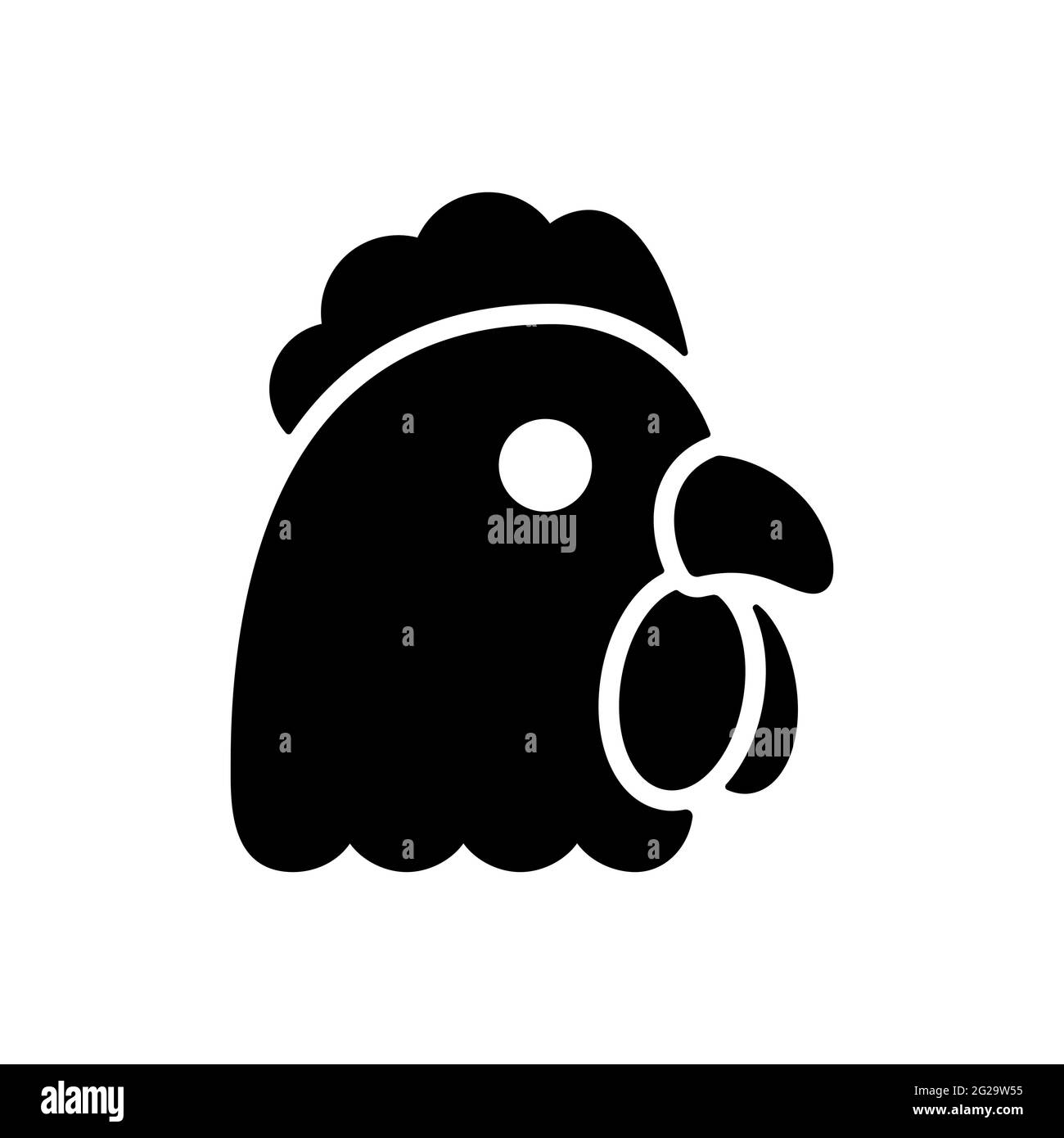 Chicken glyph icon. Animal head. Farm sign. Graph symbol for your web ...