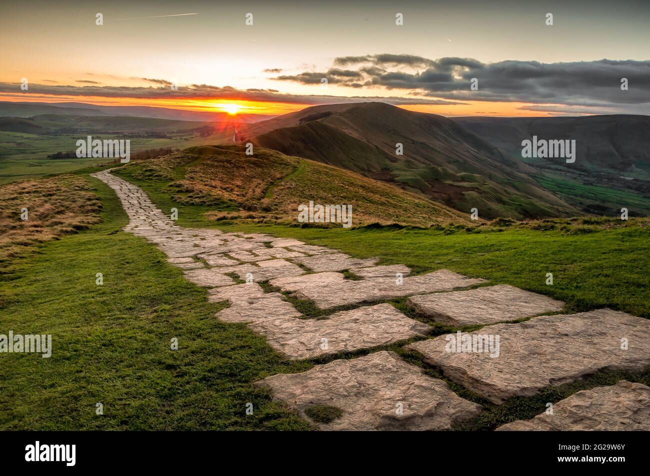 Mam Tor Sunset Stock Photo - Alamy