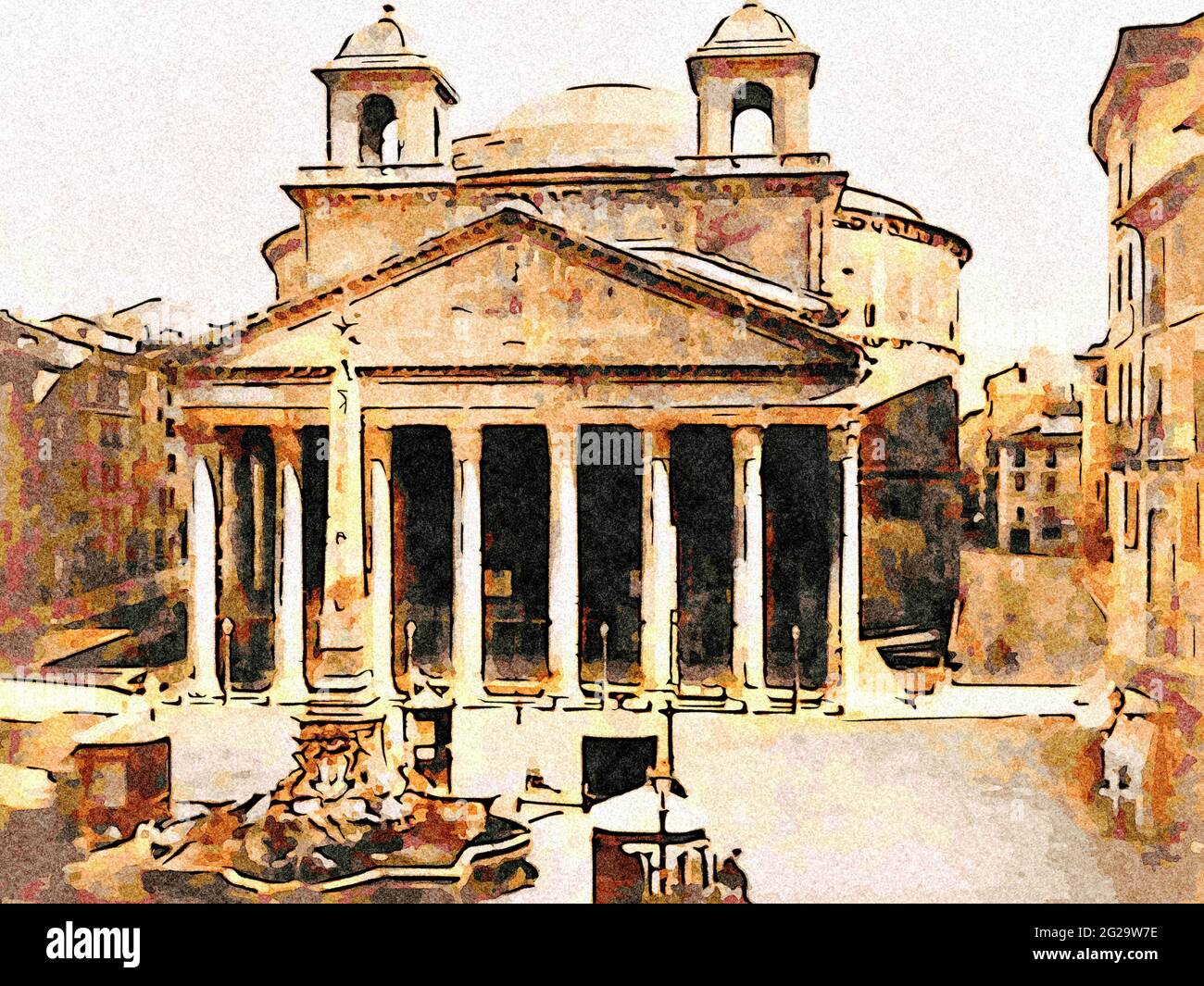 Roman pantheon painting hi-res stock photography and images - Alamy