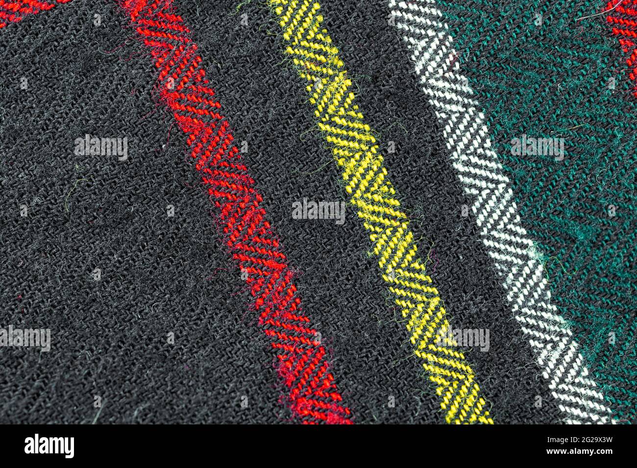 Black fabric texture with colored lines, cotton cloth high resolution ...