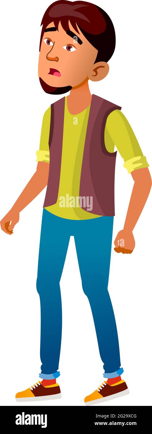 guilty emotion boy teenager look away cartoon vector Stock Vector Image ...