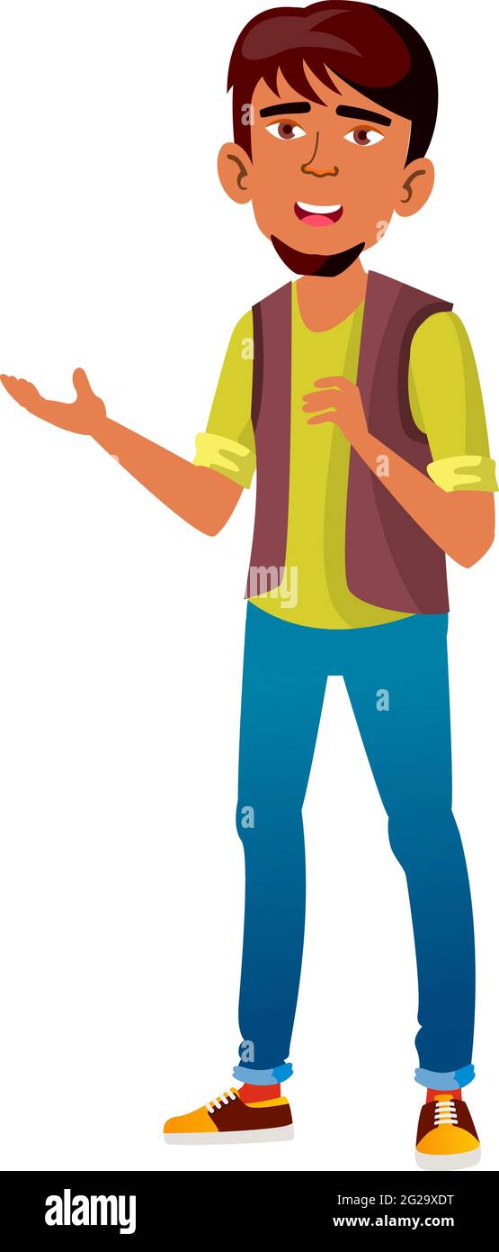 happy positive emotion boy speaking cartoon vector Stock Vector Image ...