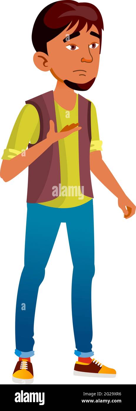 bewildered boy teen don't understand problem cartoon vector Stock ...