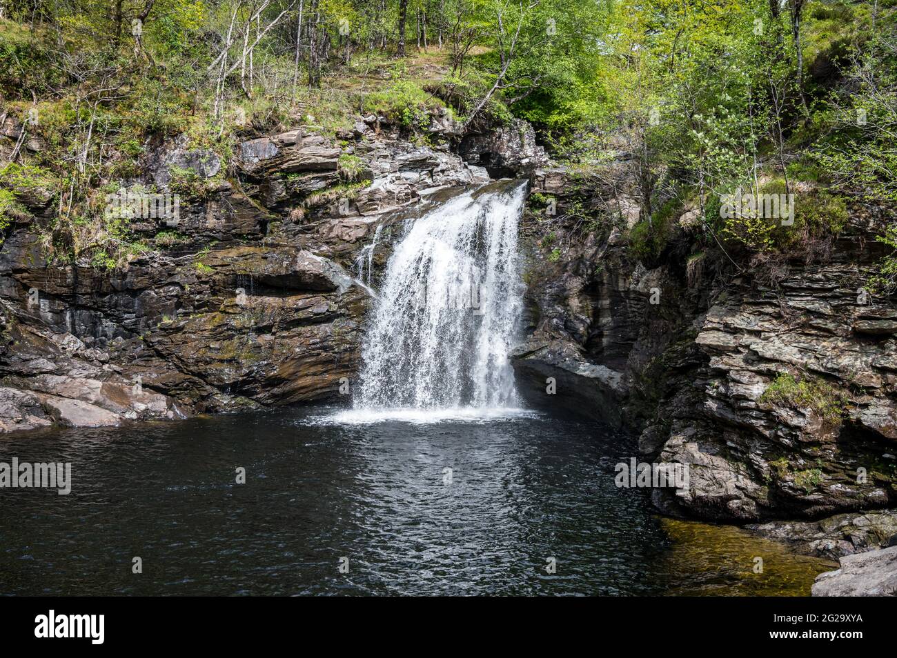 Falloch waterfall in the Scottish Highland Stock Photo - Alamy