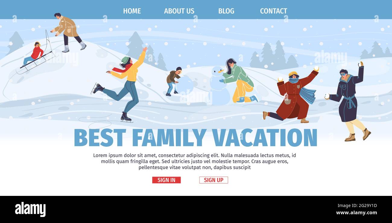 Flat cartoon characters happy holidays vector illustration concept ...