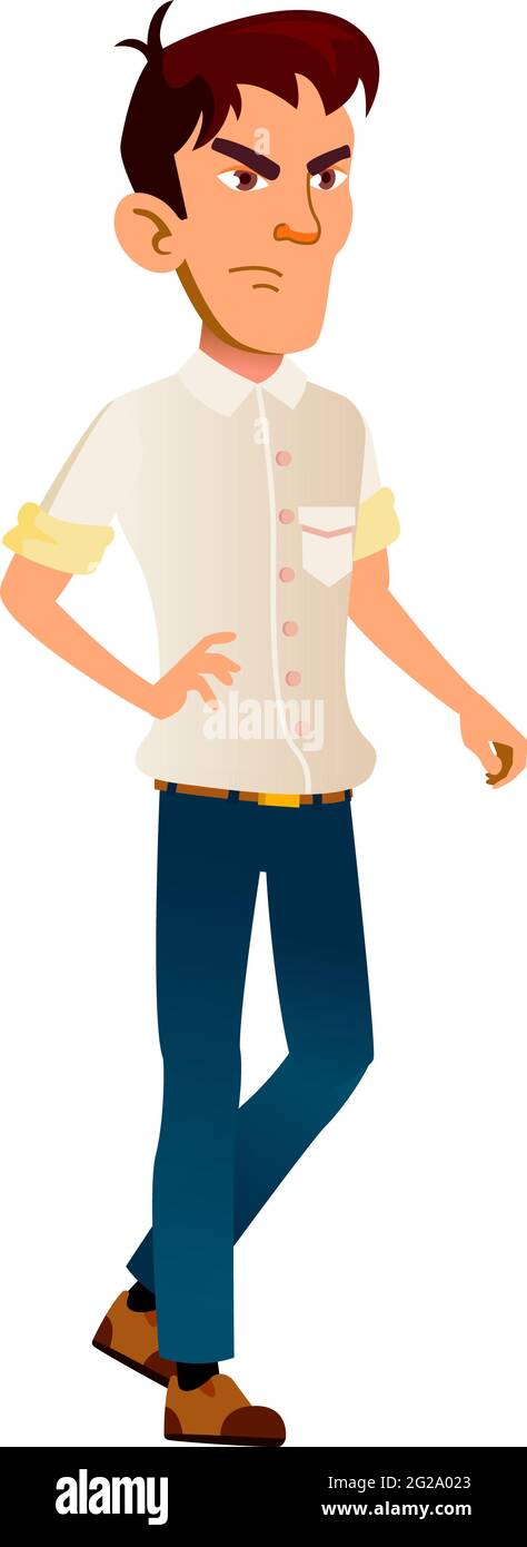 angry boy teen walking cartoon vector Stock Vector Image & Art - Alamy