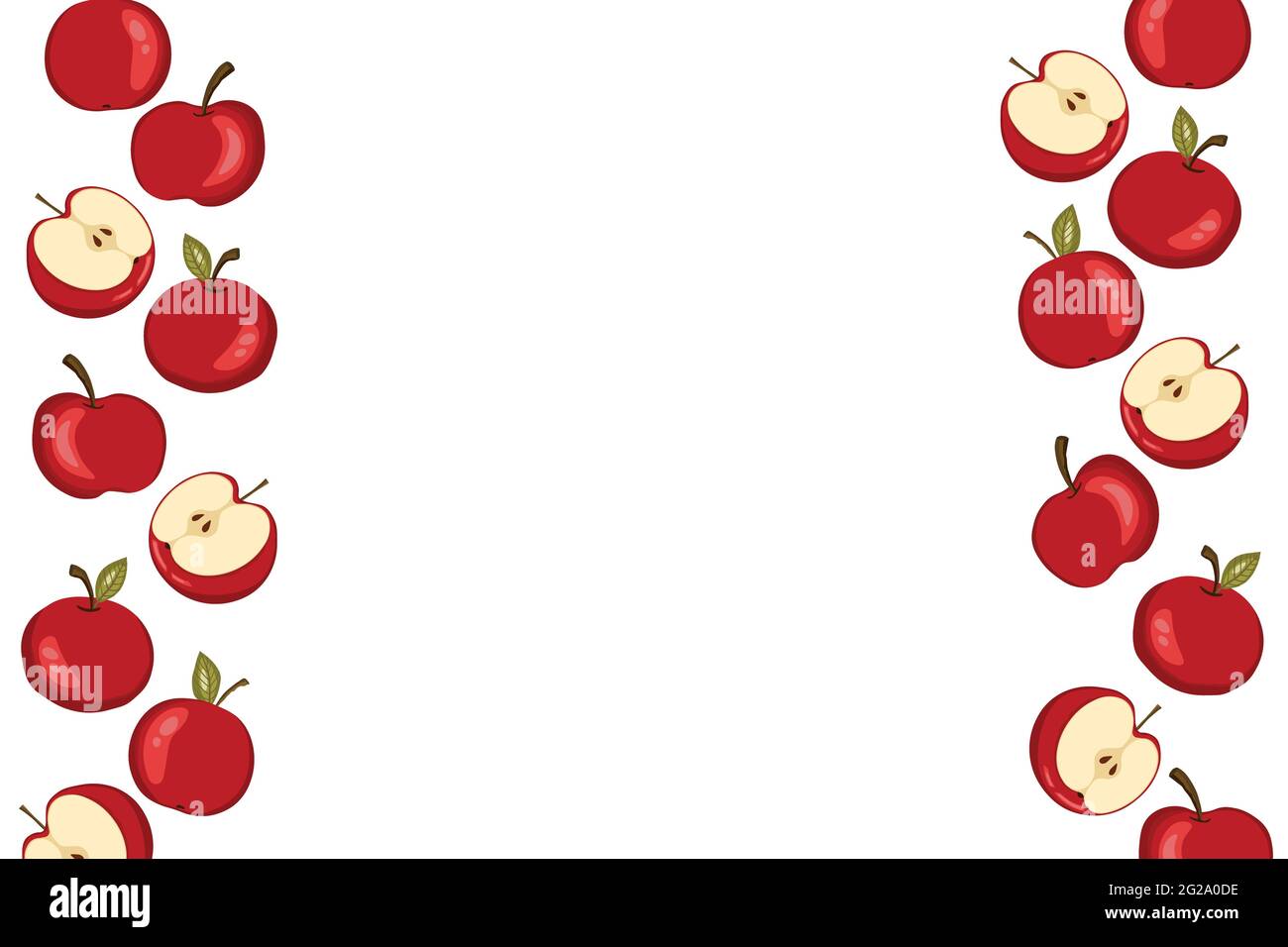 Apple icon set solated on white background. Frame with natural ...