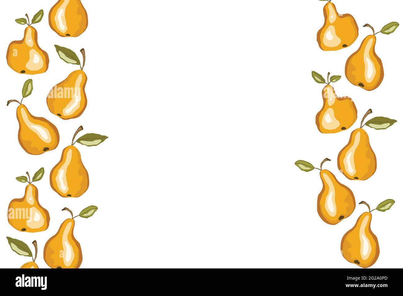 Pear icon set solated on white background. Frame with natural delicious ...