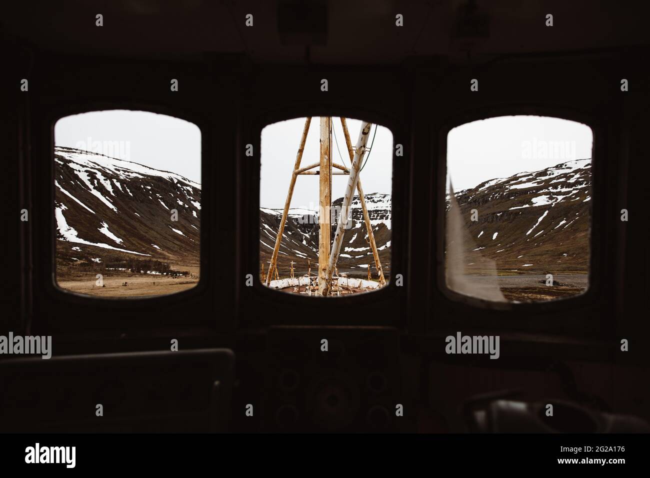 View from inside of wrecked ship Stock Photo - Alamy