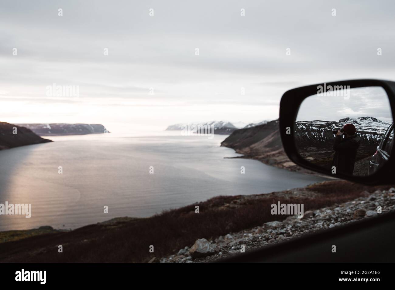 Reflection of man in wing mirror hi-res stock photography and images ...