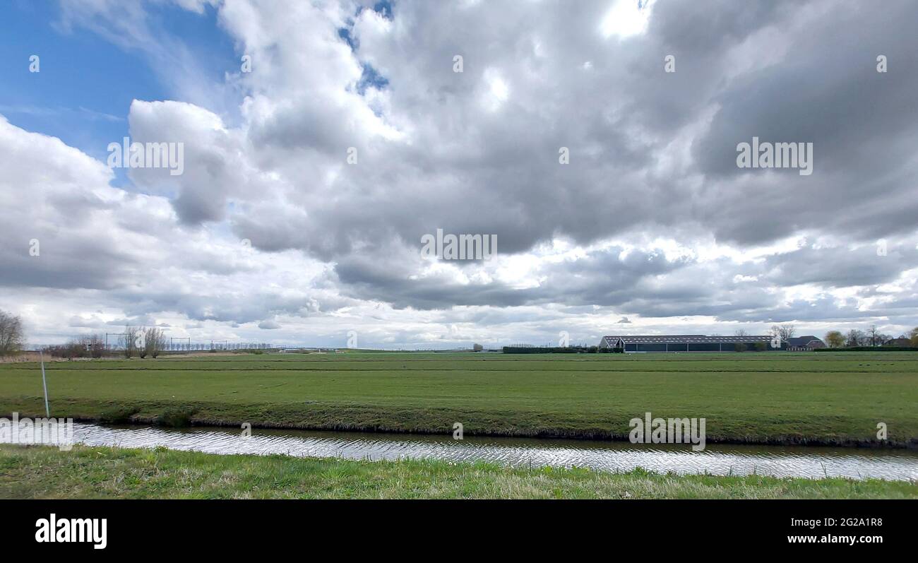 The lowest polder in the Netherlands Zuidplaspolder between Gouda and ...