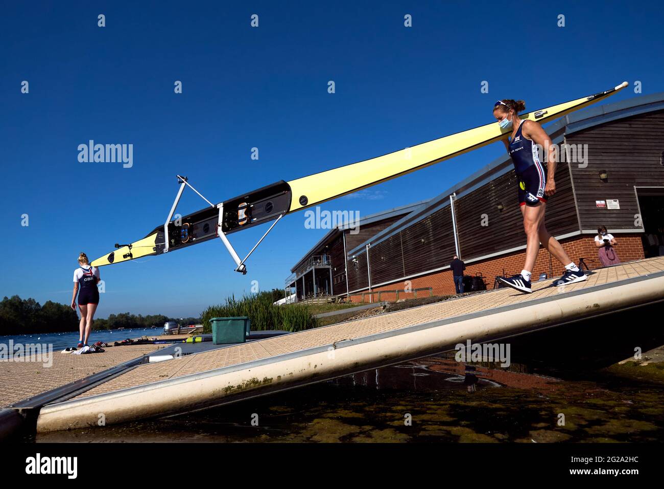 Great Britain's Polly Swann, (left) and Helen Glover, (right) during ...