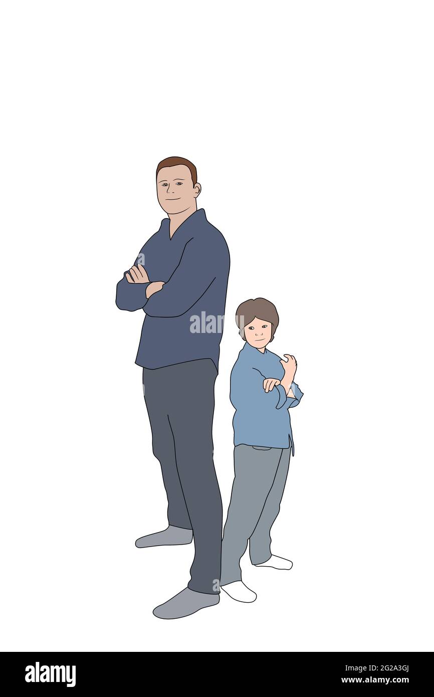 Illustration of father and son standing - the concept of father's day ...