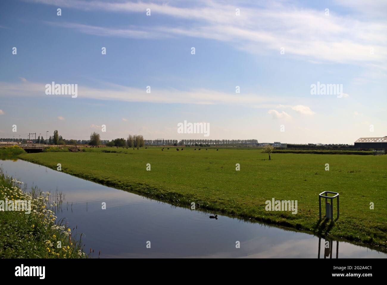 The lowest polder in the Netherlands Zuidplaspolder between Gouda and ...