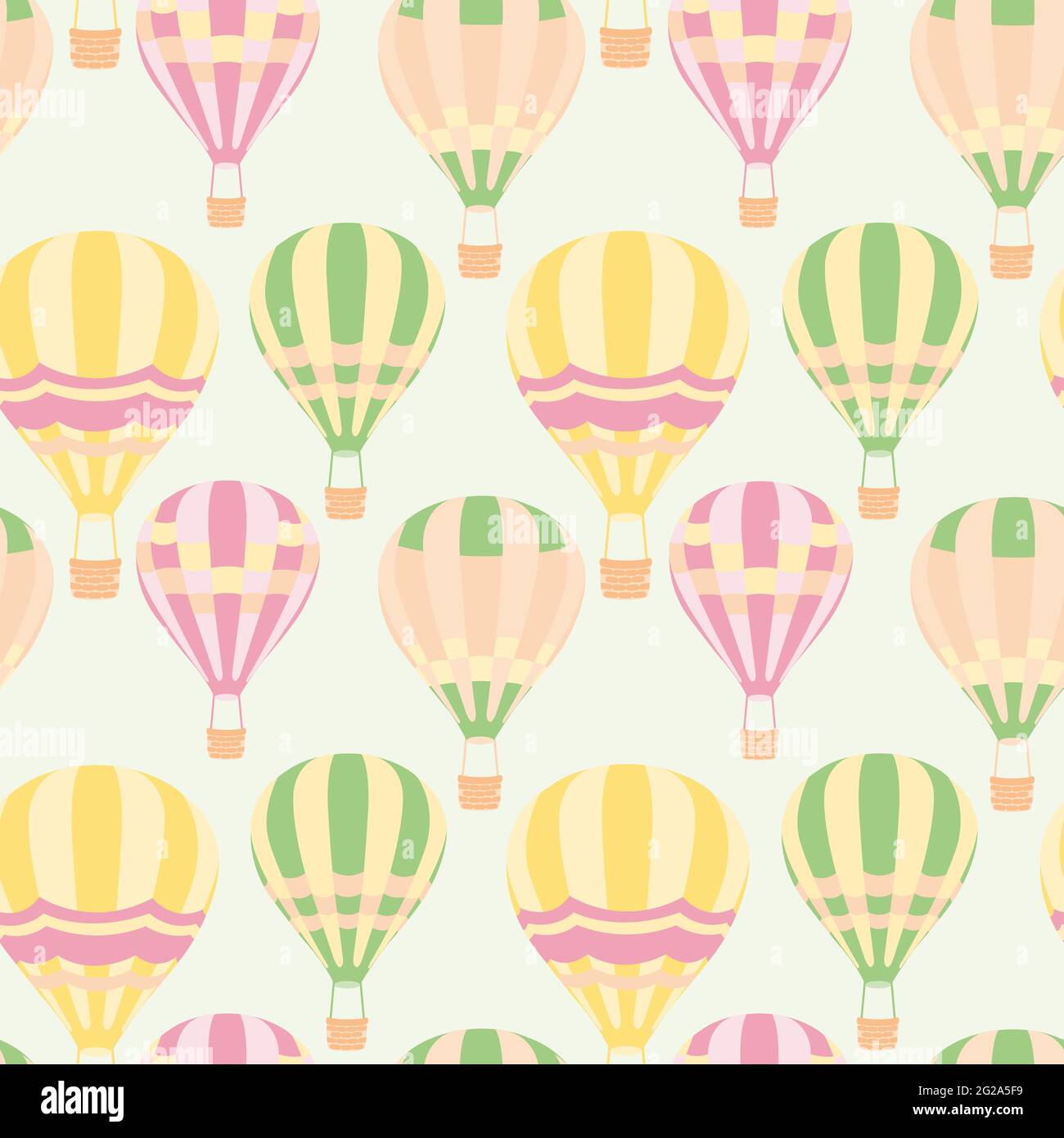 Modern flat seamless pattern with colorful hot balloons background ...