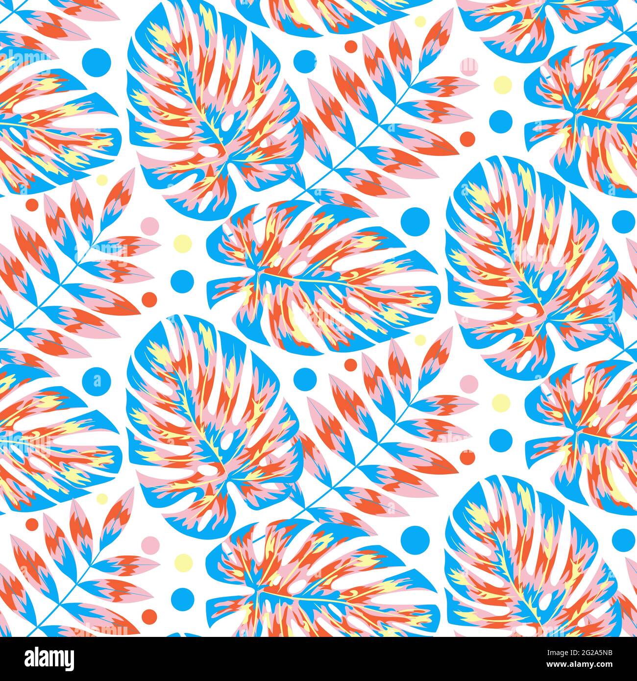Beautiful seamless pattern with tropical leaves background for textile ...