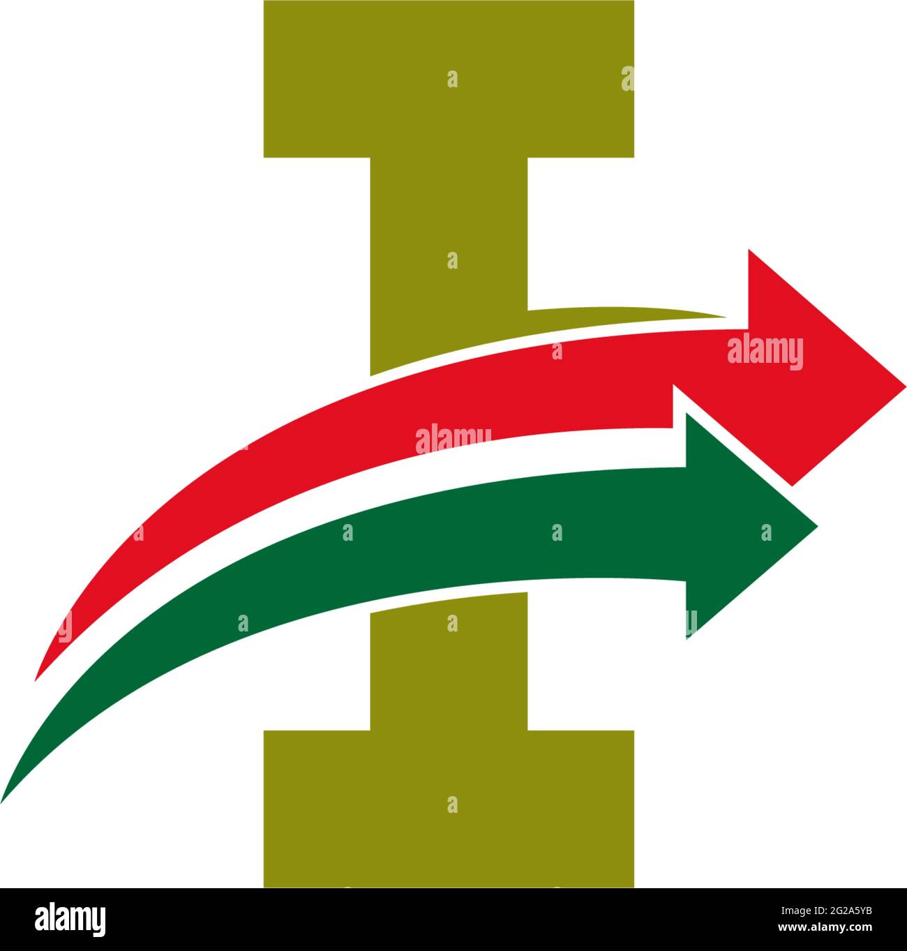 Doubel arrow in front Letter I icon logo design template illustration ...