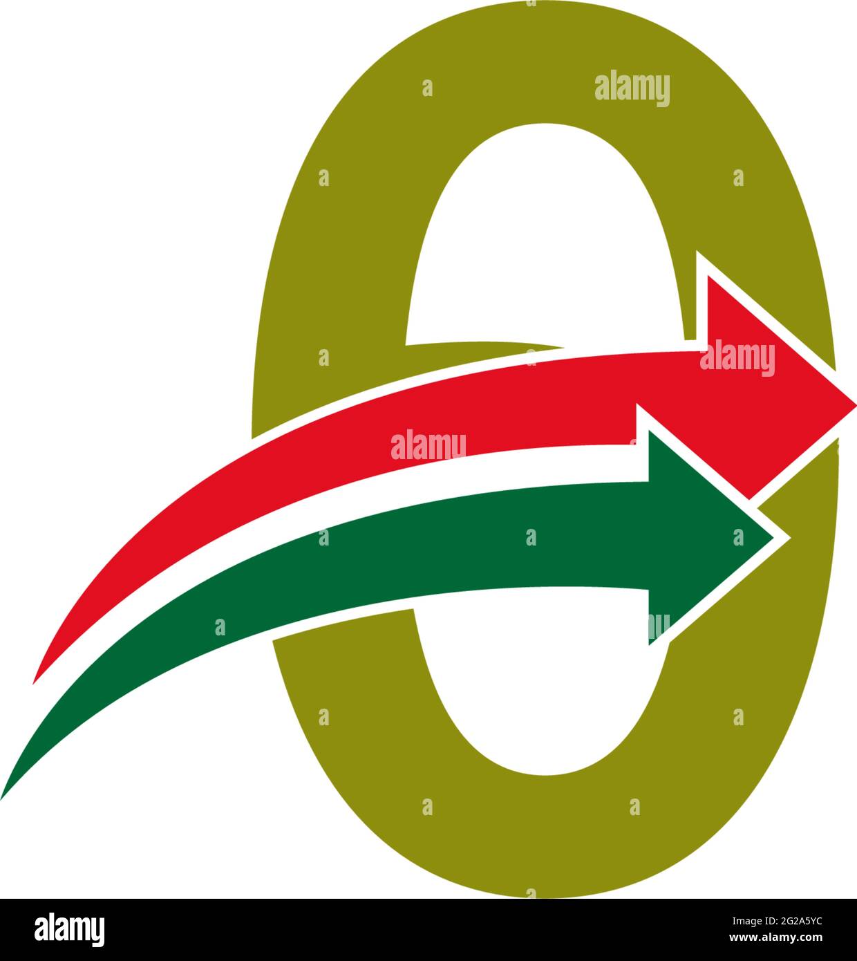 Doubel arrow in front number zero icon logo design template ...