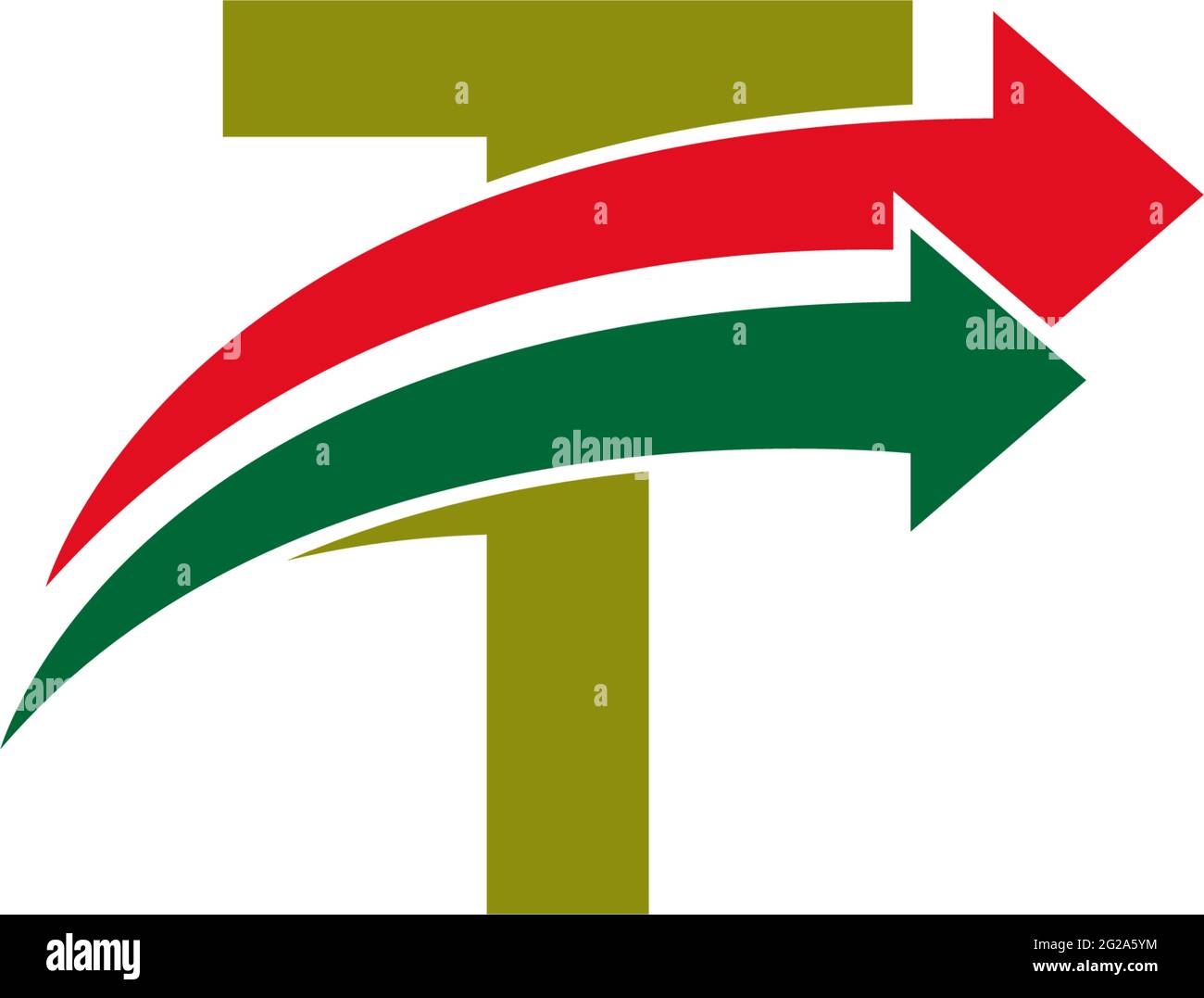 Doubel arrow in front Letter T icon logo design template illustration ...