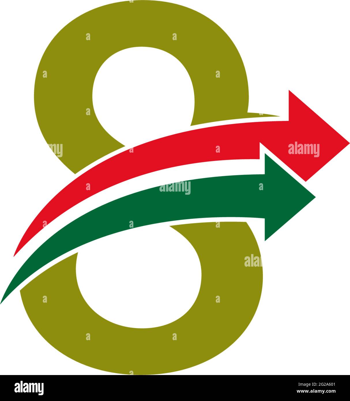 Doubel arrow in front number 8 icon logo design template illustration ...