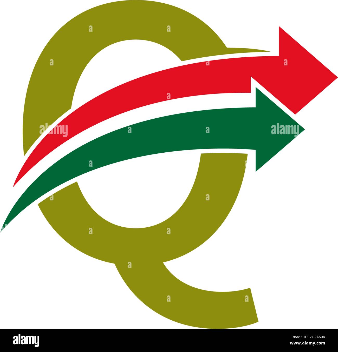 Doubel arrow in front Letter Q icon logo design template illustration ...