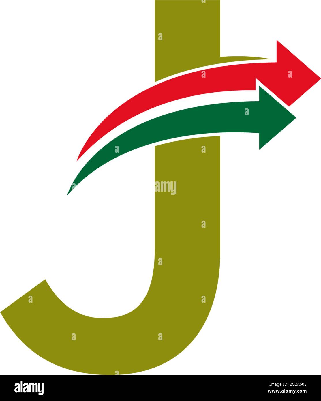 Doubel arrow in front Letter J icon logo design template illustration ...