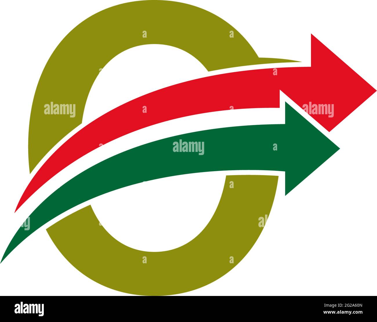 Doubel arrow in front Letter O icon logo design template illustration ...