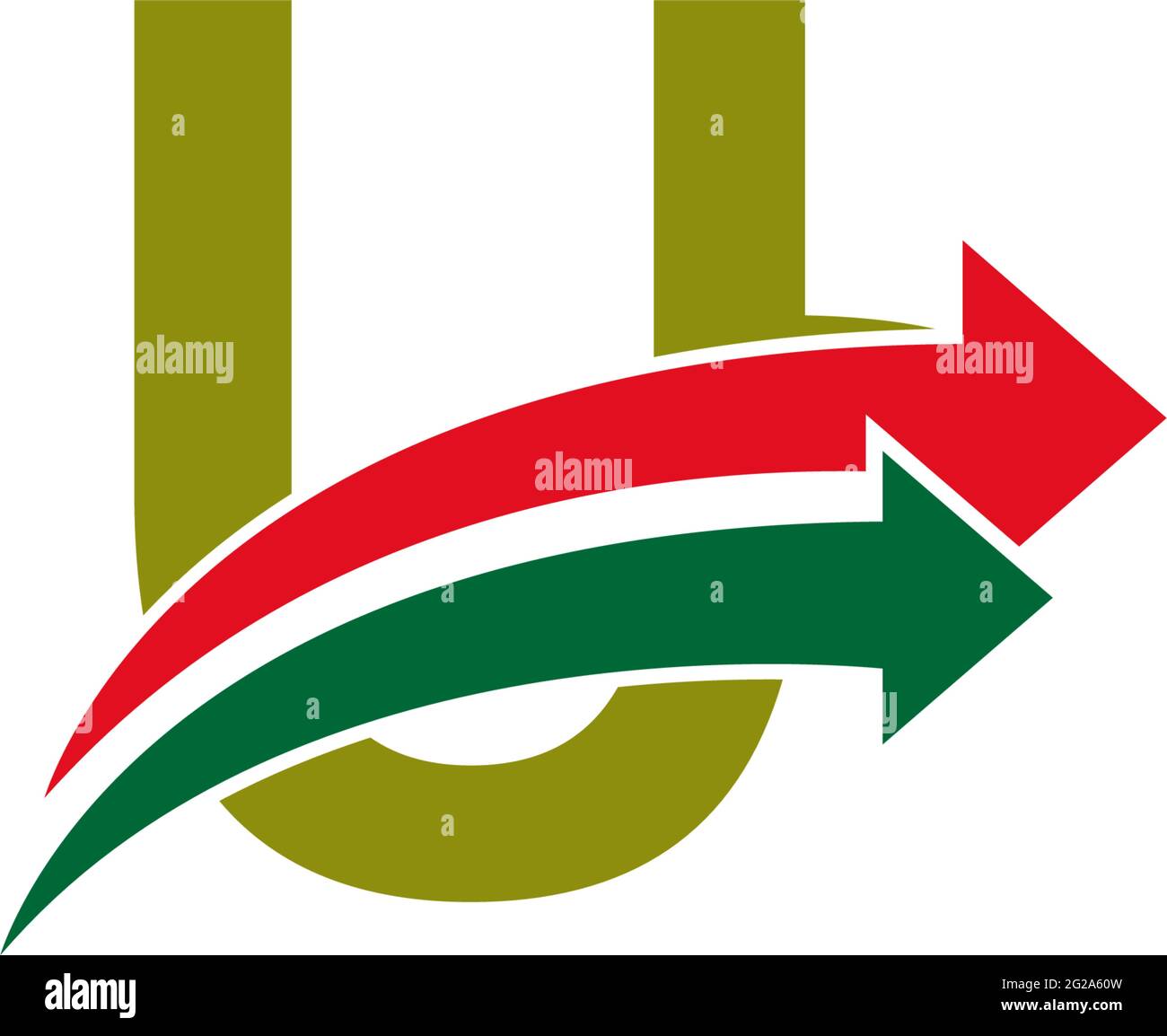 Doubel arrow in front Letter U icon logo design template illustration ...