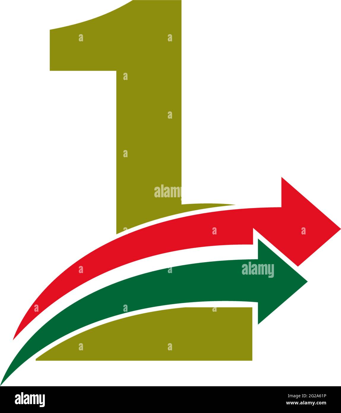 Doubel arrow in front number 1 icon logo design template illustration ...