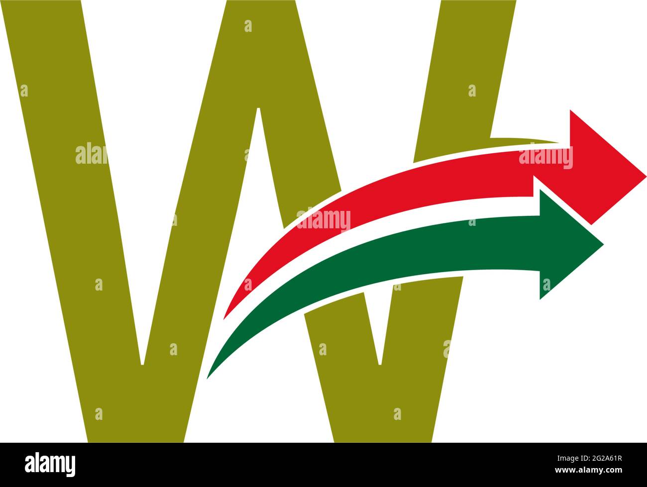 Doubel arrow in front Letter W icon logo design template illustration ...
